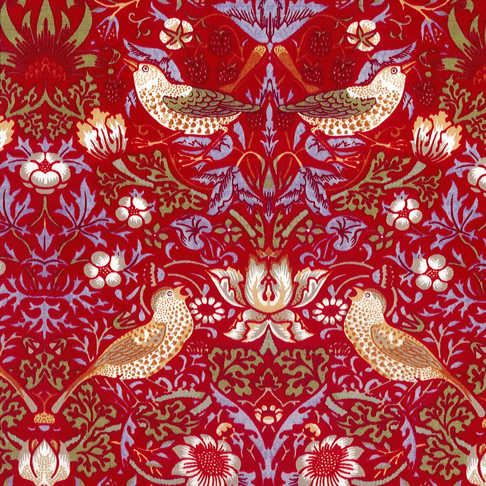 moda fabrics(モダ・ファブリックス)William Morris ウィリアムモリス 綿ローン生地＜Strawberry Thief ...